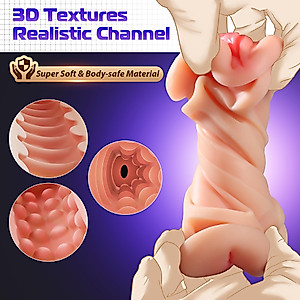 Male Masturbator Sex Toys for Men, Lifelike Adult Male Sex Toys 10 Vibrations, Sex Toy for Men Open-Ended Penis Pump Fleshy Textured Adult Toys for Men, Sex Machine Male Vibrators Stroker Realistic