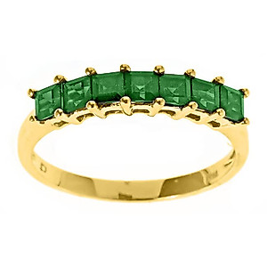 Gin & Grace 14K Yellow Gold Natural Zambian Emerald Ring for women | Ethically, authentically & organically sourced Square-Cut Emerald hand-crafted jewelry for her | Emerald Ring for women.