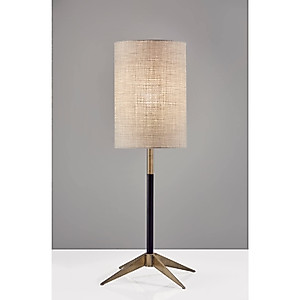 Adesso 3473-01 Davis, Table Lamp, Matte Black & Antique Brass