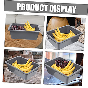 Hohopeti 2pcs Box Storage Basket Commercial Bus Tub Restaurant Wash Basin Food Service Bus Dishwashing Tub Vegetable Tote Tub Food Storage Bin Commercial Tote Tub Washing Basin Tub Pp Grey