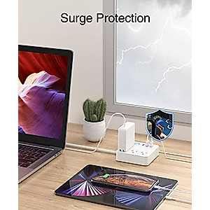 GHome Smart Smart Power Strip, 3 USB Ports & 3 Individually Controlled Smart Outlets, WiFi Surge Protector Compatible with Alexa Google Home, Travel Multi-Plug Extender Flat Plug, 10A, White (WP9-WH)