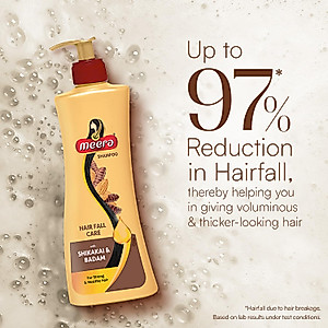 Meera Hairfall Care Shampoo with Shikakai and Badam (Acacia and Almond) 340 milliliter