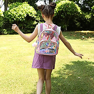 Holographic Clear Unicorn Backpack Purse See-through Casual Daypack Satchel Travel Shoulder Bag One Size