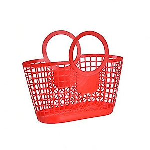 generic Plastic Storage Basket with Handle, Plastic Shopping Baskets Kitchen Fruit Vegetable Storage Basket Portable Shower Bath Baskets(red), AM15SD0EQ90US