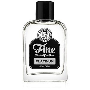 Mr. Fine Men's Aftershave - Platinum Fragrance, Soothing & Toning Post Shave Balm, Calms Razor Burn, Classic Barbershop Feel, Alcohol-Based Formula, Gentle for All Skin Types, 100ml