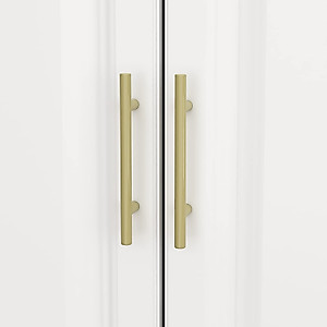 AIEGLE 3 Doors Wardrobe Armoire with 4 Drawers, 47.2" Wide Large Freestanding Armoire Wardrobe Closet with Shelves, Hanging Rod & Top Storage Cabinet, Bedroom Clothes Organizer Set, White