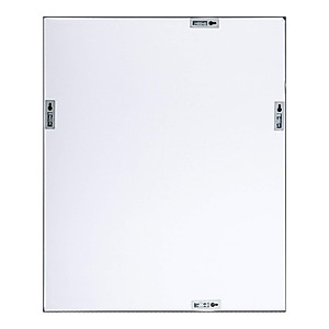 Truu Design Decorative Ridged Metallic Rectangular Wall Mirror, 16 x 20 inches, Grey