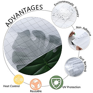 VELIMAX Reeded Glass Privacy Film, Frosted Window Vinyl, 3D Decorative Window Decals Non Adhesive for Bathroom, Living Room 17.7x78.7 inches