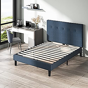 ZINUS Omkaram Upholstered Platform Bed Frame / Mattress Foundation / Wood Slat Support / No Box Spring Needed / Easy Assembly, King