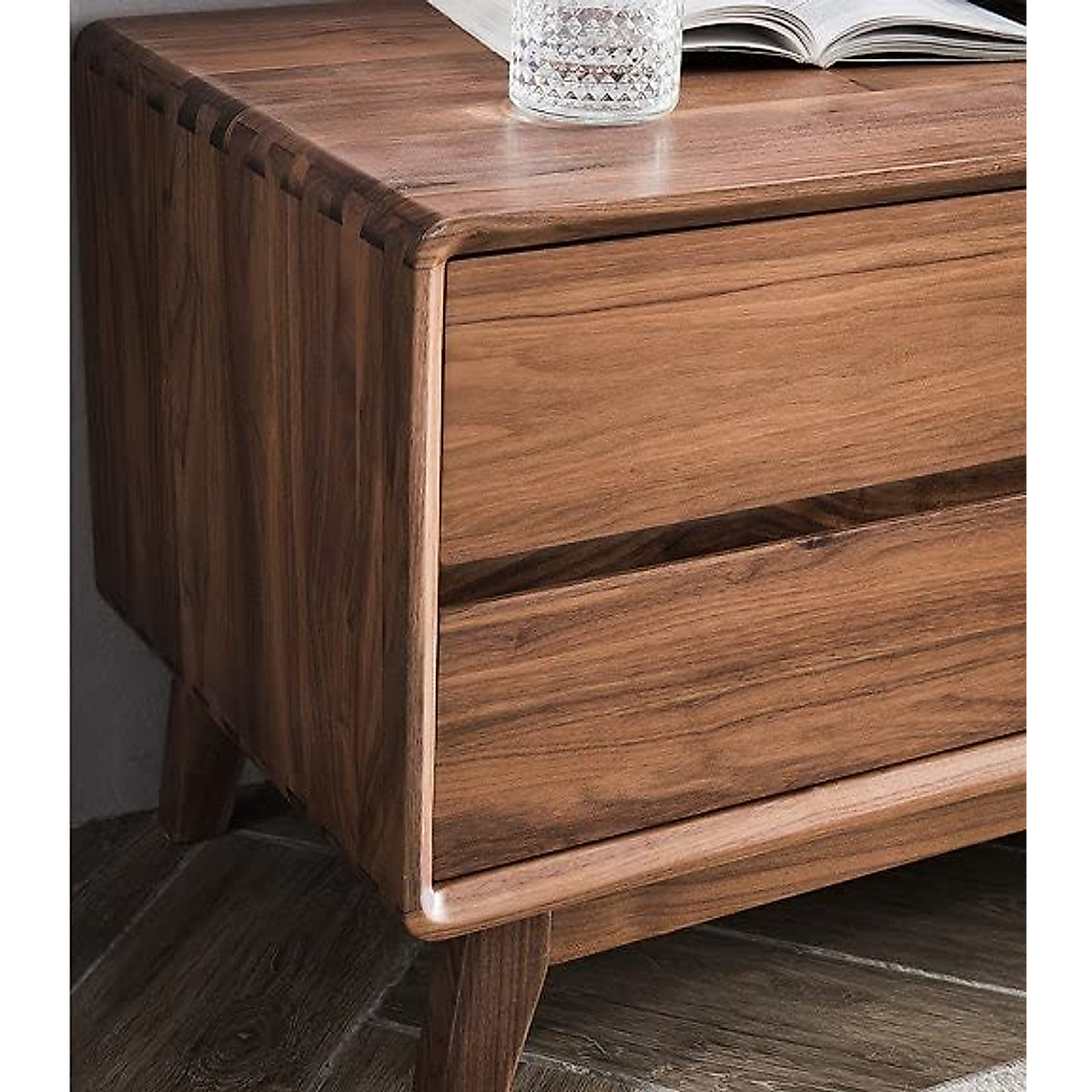 Slabstudiohongkong Japanese Style Black Walnut tv Unit, credenza Modern, Handmade Sideboard TV Cabinet, Black Walnut Wood