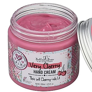 Bella & Bear Very Cherry Hand Cream for Dry Hands – 6.7oz Vegan Friendly Hand Moisturizer – Non Greasy and Fast Absorbing Formula