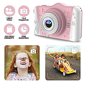 WOWGO Kids Digital Camera - 12MP Children's Camera with Large Screen for Boys and Girls, 1080P Rechargeable Electronic Camera with 32GB TF Card
