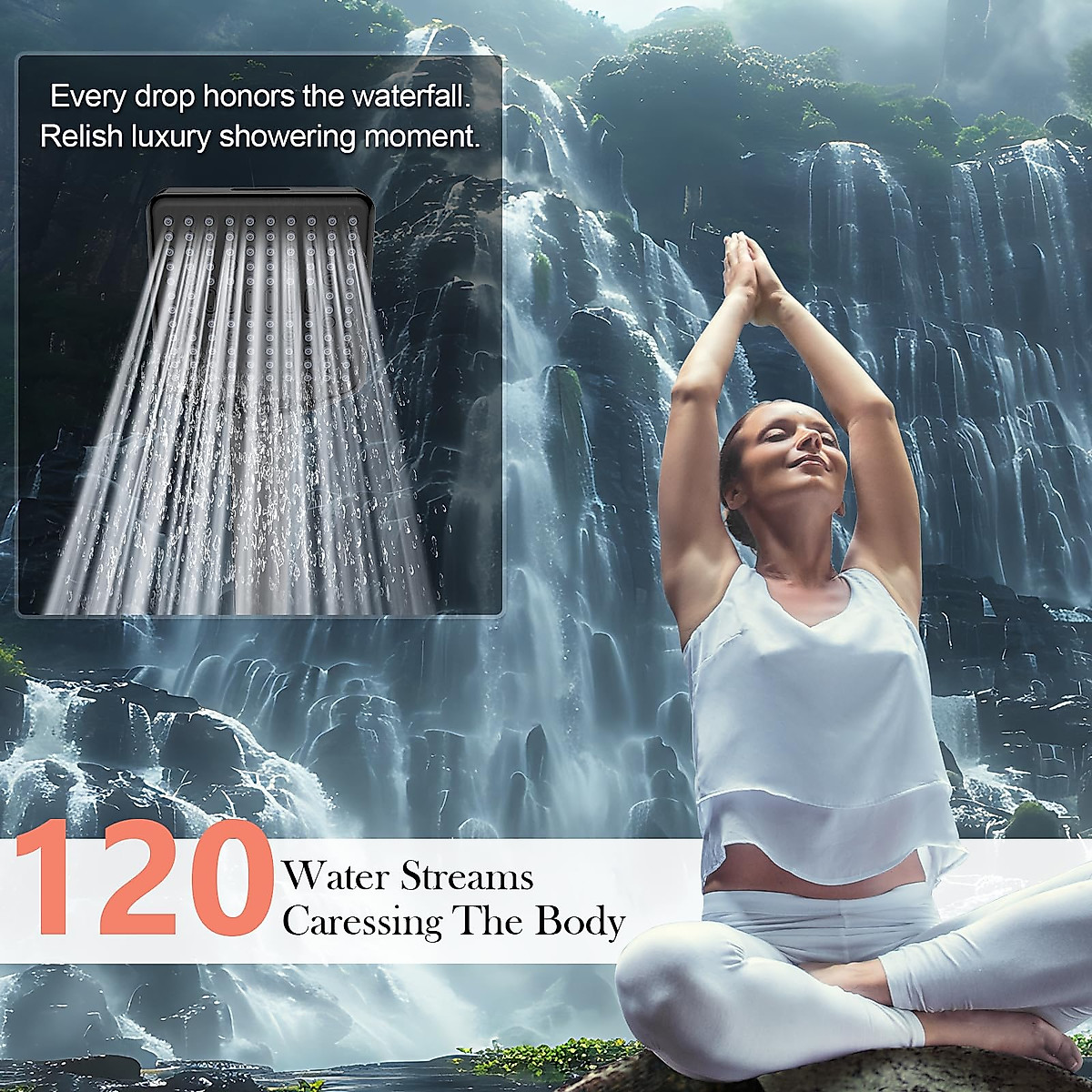 Homlord Filtered Shower Head with Handheld Matte Black - High Pressure 6 Modes, 120 Anti-clog Nozzles, Detachable Showerhead with Hard Water Filters, Extra Long 6ft Hose, Power Wash Mode for Bathroom