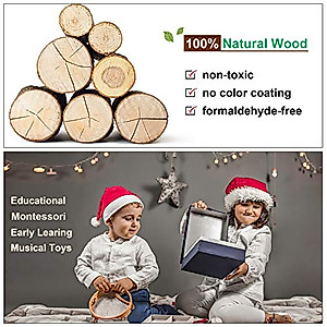LOOIKOOS Toddler Musical Instruments Natural Wooden Percussion Instruments Toy for Kids Preschool Educational, Musical Toys Set for Boys and Girls with Storage Bag