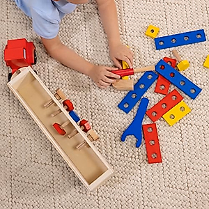 Melissa & Doug Big Rig Truck Wooden Building Set (22 pcs)