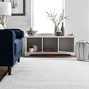 nuLOOM Faux Rabbit Soft Solid Shag Area Rug, 4' x 6', White