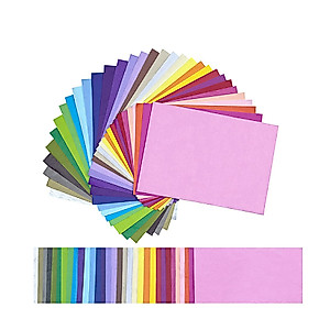 MEALIHOM 320 Pieces Art Tissue Paper Gift Wrapping Tissue Paper Tissue Paper Pom Pom Decorative Art Rainbow Tissue Paper for Art Craft Floral Birthday Party Valentine’s Day, 12 x 8.4 Inches, 32 Colors