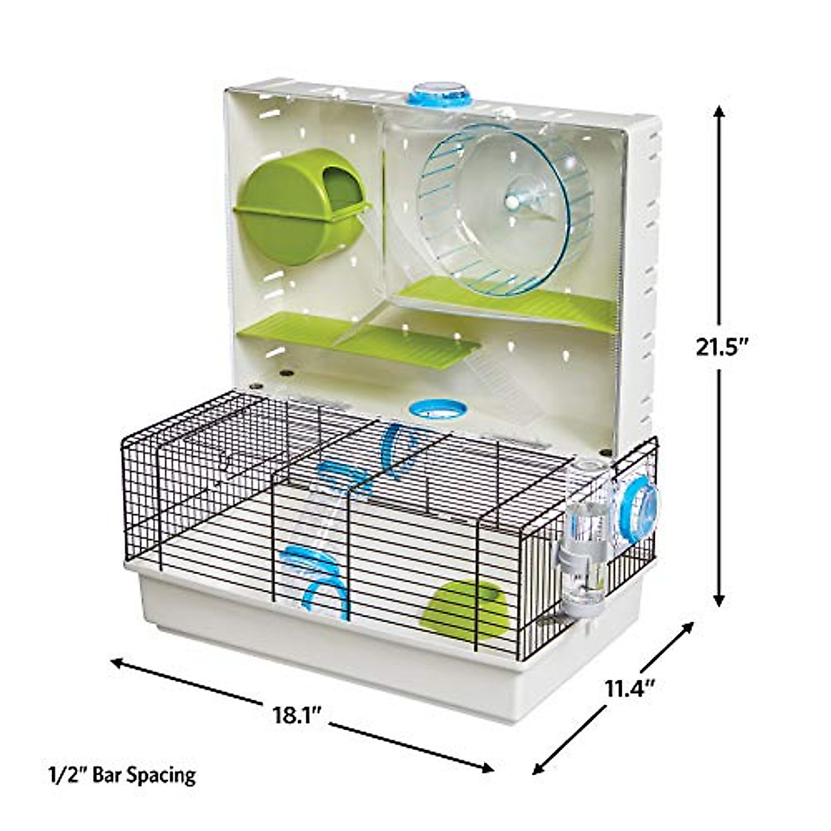 Hamster Cage | Awesome Arcade Hamster Home (White) | 18.11 x 11.61 x 21.26 Inch