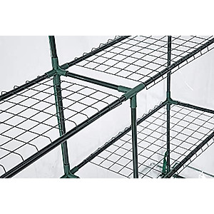 Miracle-Gro 4'8" x 4'8" x 6'5" All-Season Small Walk-in Greenhouse with 8 Wire Shelves for Outdoors, Easy-Access and Durable, Translucent