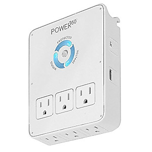 Panamax P360 Dock 6-Outlet Wall Tap/Charging Station, White, 6.8" x 2.9" x 5"
