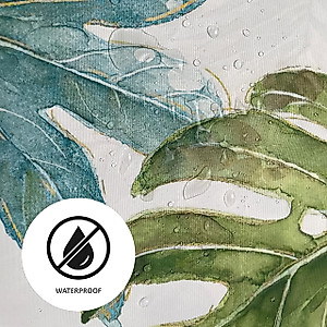 Green Tropical Leaves Throw Pillow Covers Set of 2 Decorative Monstera Palm Leaf Couch Pillow Case Botanical Plant Outdoor Pillow Covers Waterproof Fabric for Patio Bedroom Living Room, 18" x 18", C2