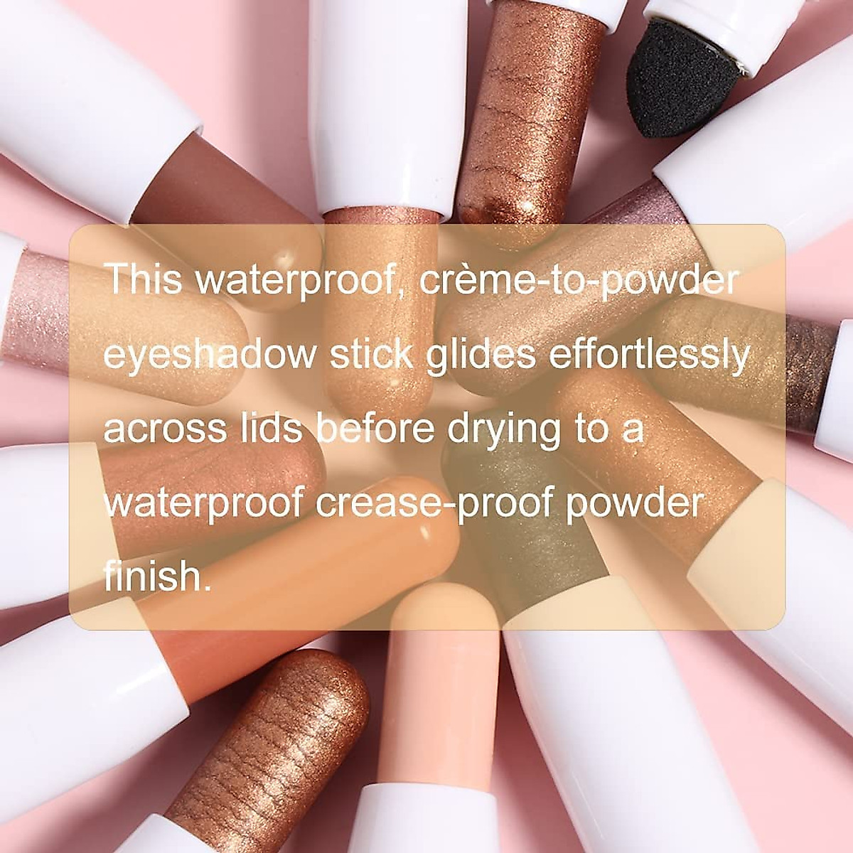 Go Ho Matte Cream-to-Powder Eyeshadow Stick,2 in 1 Eyeshadow Pencil Crayon Eye Brightener Stick,Smooth Easy To Color Waterproof,12 Desert Flesh Matte