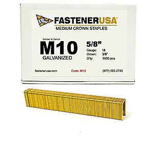 5/8" Leg x 3/8" Crown 18GA Galvanized M10 Staples 5M Box