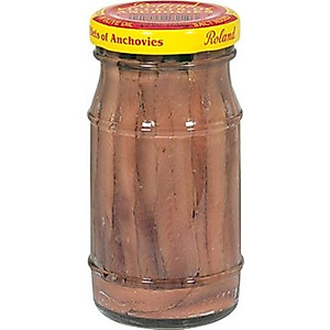 Roland Anchovy Fillets/Olv Oil-Jars, 4.2-Ounce Glass bottle(Pack of 6)