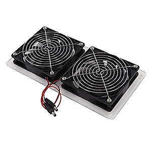 Solar Panel Fan Kit, 100W 12V Solar Powered Dual Fans Outdoor Waterproof, Solar Exhaust Fan for Chicken Coop, Greenhouse, Dog House, Shed, Pet Houses, Window Exhaust, DIY Cooling Ventilation(1 Panel)