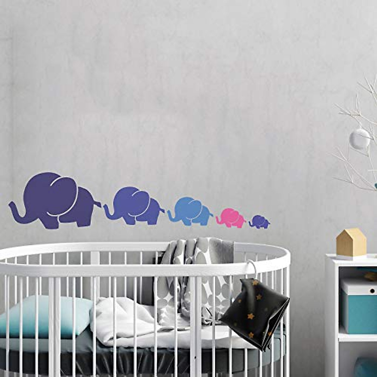 NAKLEO 5 pcs Reusable Plastic Stencils - Elephant Mammal Animal - 13.4" to 3.5" - Pattern Children Kids Painting Template Room Decor - Craft DIY Wall Furniture