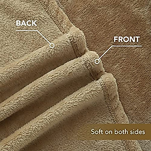LuxenrelaX Light Weight Fleece Blanket for Couch, Solid Soft Microfiber Fleece Throw Blanket, Cozzy Blanket Machine Washable-60 x 80", Camel