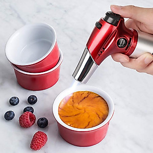 Butane Torch, Kollea Mini Torch Kitchen Blow Torch Creme Brulee Torch Refillable Torch Lighter, Cooking Torch with Safety Lock & Adjustable Flame for Baking, Crafts, BBQ (Butane Gas Not Included)