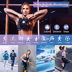 MuGo Smart Watch for Women, Fitness Watch 1.69" Touch Screen Smartwatch, Pedometer Watch with Heart Rate and Sleep Monitor, IP67 Waterproof Fit Watch, Activity Tracker Watch for iOS and Android Pink