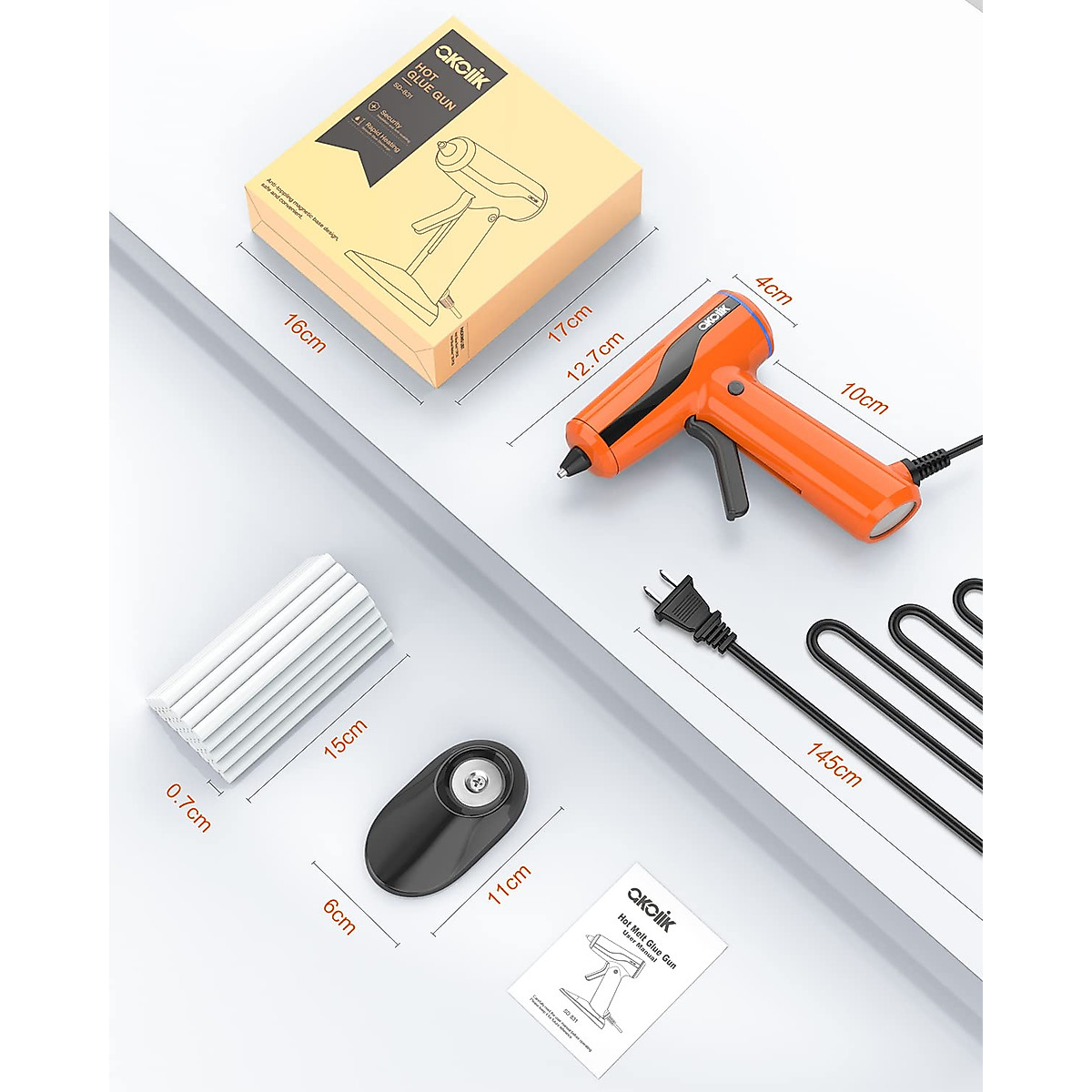 akolik 50W Mini Hot Glue Gun, Anti-Drip Fast Preheating Mini Glue Gun Kit with 30 PCS Glue Sticks for DIY, Arts & Craft, Home Repairs, and Decorations 50W