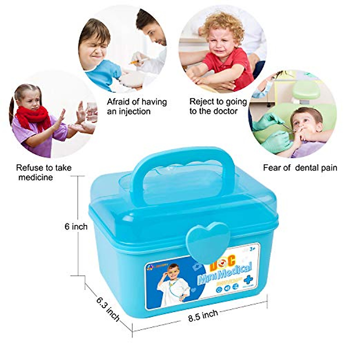 Liberry Durable Doctor Kit for Kids, 23 Pieces Pretend Play Educational Doctor Toys, Medical Kit with Stethoscope Doctor Role Play Costume, Doctor Playset for Toddler Boys Girls 3 4 5