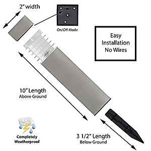 Morvat LED Solar Path Lights, Solar Walkway Lights Pathway Lights Solar Powered Solar Pathway Lights Yard Lights Outdoor Solar Powered Stainless Steel & Durable Plastic Waterproof, White Light, 8 Pack
