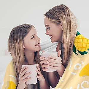 Fleece Throw Blanket,Super Soft Luxurious Bedding Blanket Tropical Fruits Mango