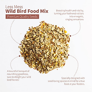 Gourmet Less Mess Wild Bird Food Mix (6 LBS) (No Mess) Blend for Cardinals, Chickadees, Nuthatches, Woodpeckers and Songbirds