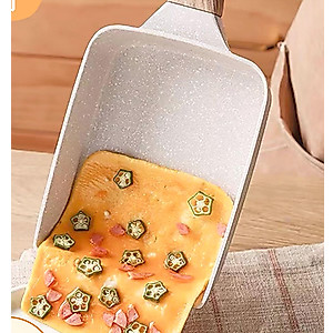 YIKANGHENG Small Grill Pan with Handle, 7 Inch*5.6 Inch*1.5 Inch Iron with Non-stick Coating Baking Tray on Heating Stove for Home, Party, Travel and Outdoor (Aluminum)