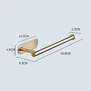 KTTGYRE Bathroom Towel Bar,Bath Accessories Thicken Stainless Steel Shower Towel Rack for Bathroom, Rustproof Wall Mount 23inch(2pcs) (Color : Gold)