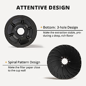 VANDROOP Collapsible Coffee Dripper, Silicone Reusable Pour Over Coffee Maker, Pour Over Coffee Dripper for Camping, Business Trip, Home＆Office, Single Clever Coffee Dripper (Black, 1-2 Cup)