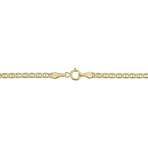 Kooljewelry 10k Yellow Gold Mariner Link Chain Necklace (2.3 mm, 18 inch)