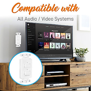 Pyle in Wall Speaker Selector Switch - Home Audio 2-Channel A/B Dual Channel Speakers Controller Pod Box - Control and Activates (2) Pair of Indoor or Outdoor Speakers PVCS2 White