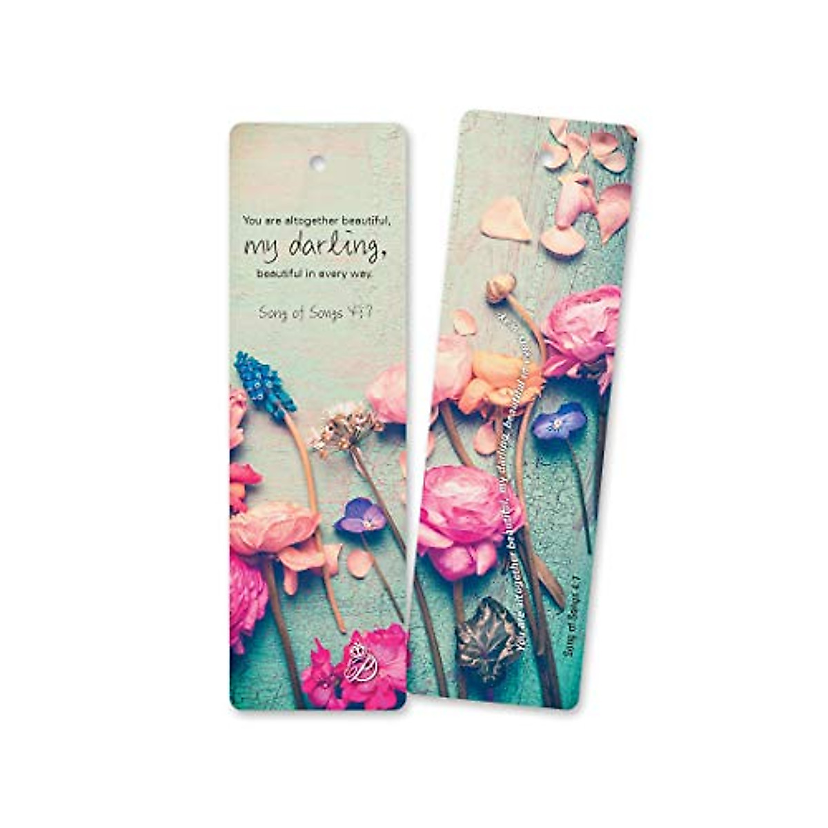 60 pcs Christian Bible Verses Flower Bookmarks. Beauty EBOOK. Encouraging, Inspiration, Unique Design Bookmark.