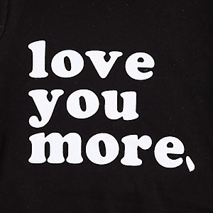 Toddler Baby Boy Girl Valentine 's Day Sweatshirt Love You More Pullover Tops Casual Unisex Baby Clothes (Black, 3-4 Years)