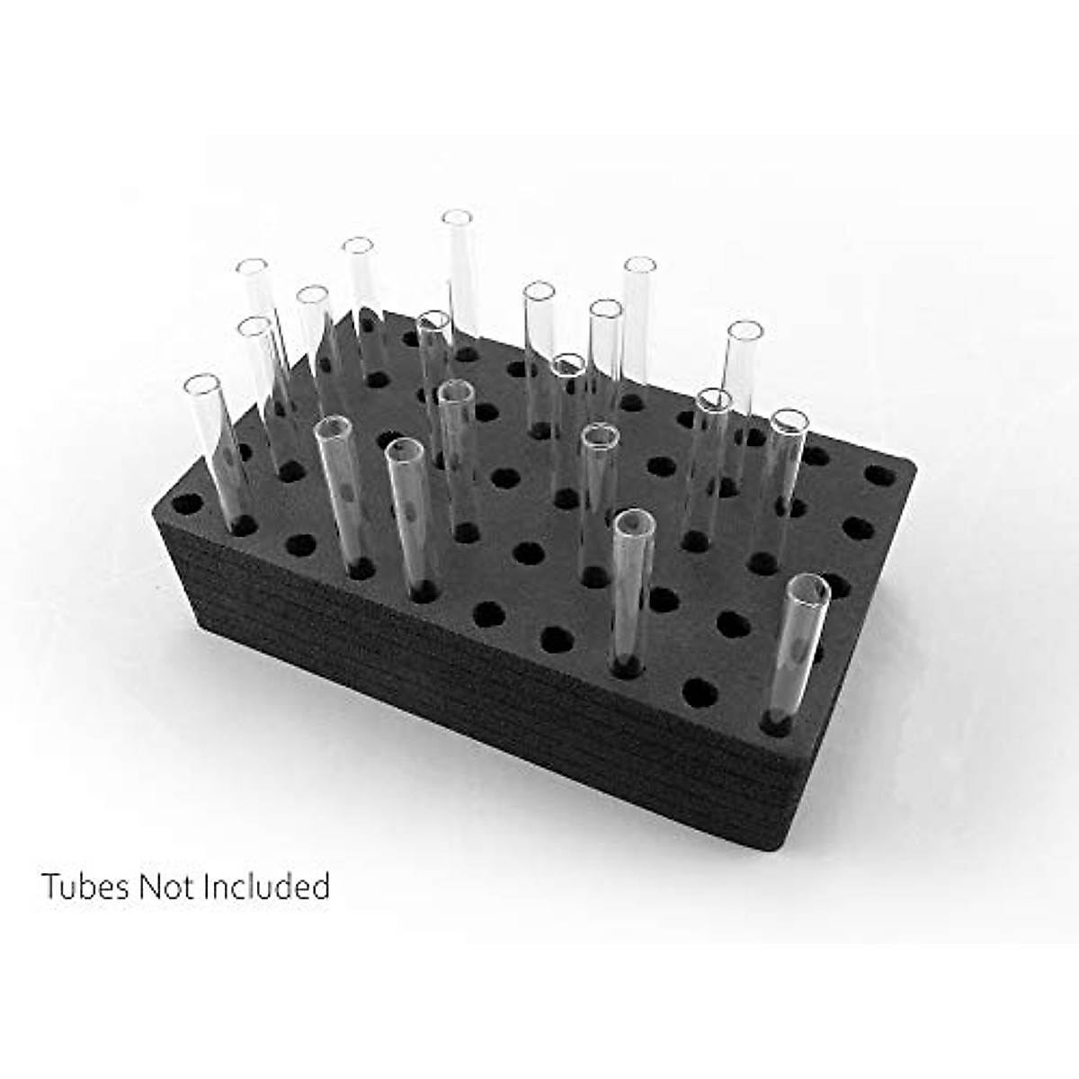 Polar Whale Test Tube Rack Black Foam Storage Rack Organizer Stand Transport Holds 50 Tubes Fits up to 10mm Diameter