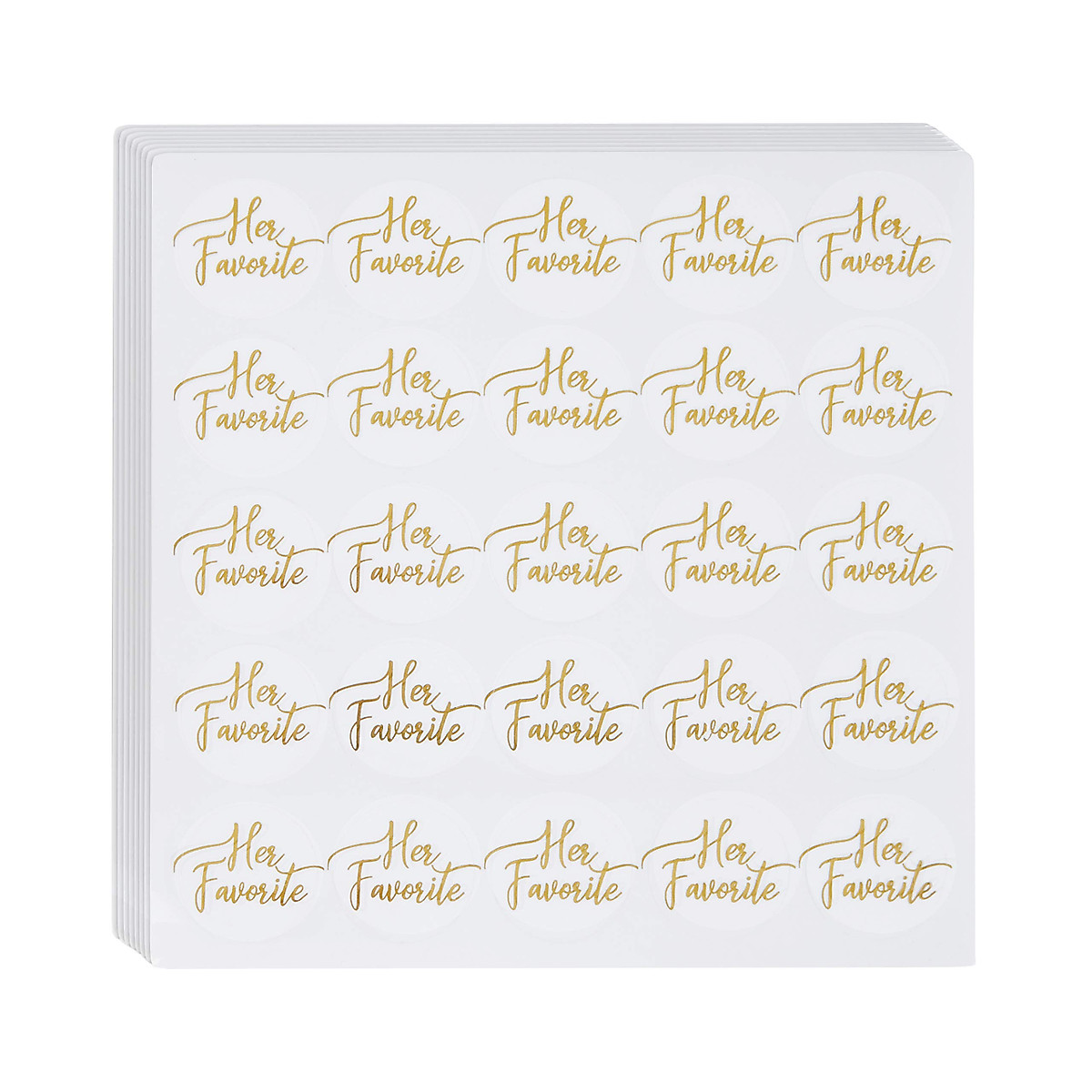 Pipilo Press Gold Foil Stickers for Weddings, His Favorite, Her Favorite (1 in, 200 Pieces)