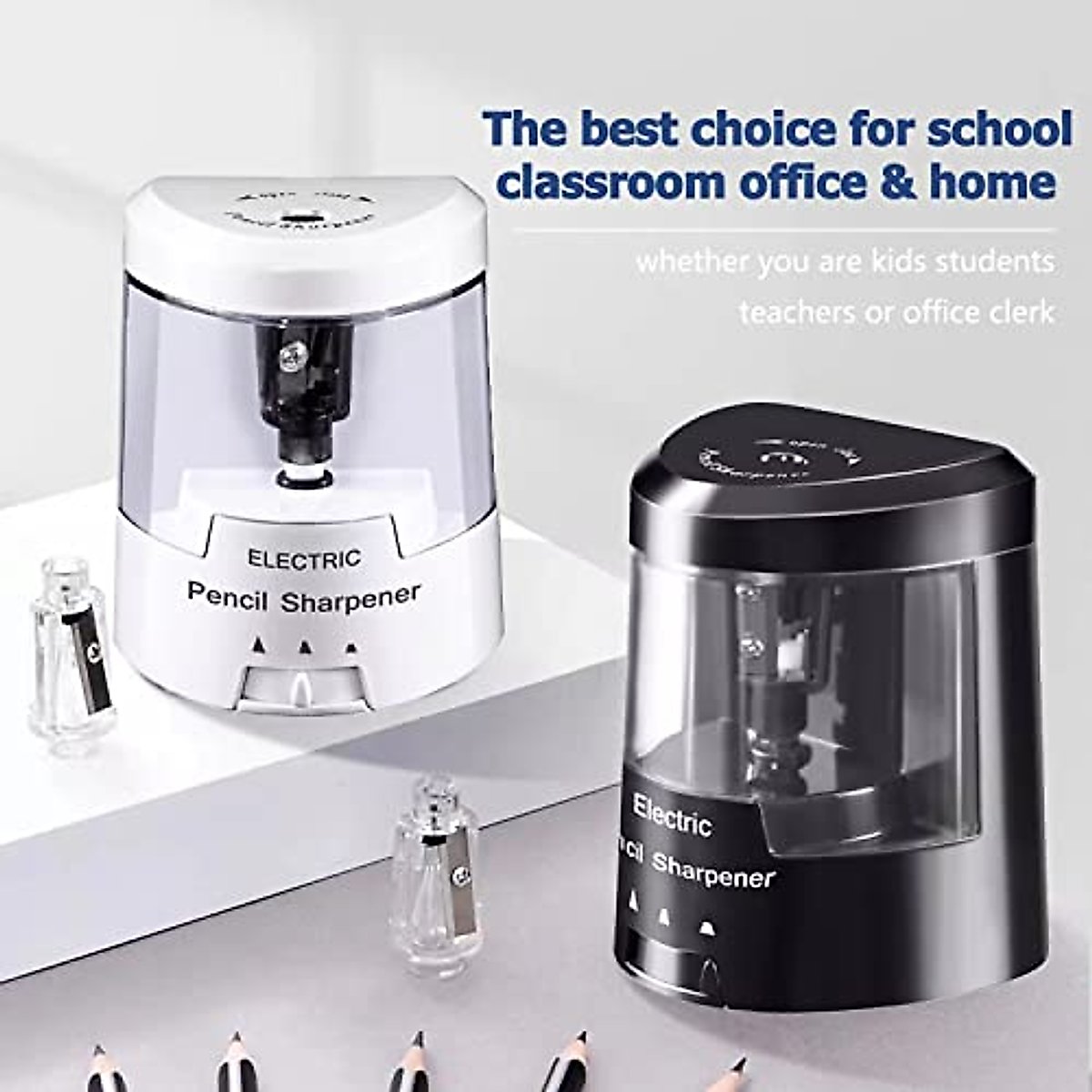 Electric Pencil Sharpener, Battery ( Not Included) USB Powered Small Portable for NO.2 and Colored Pencils, Automatic and Durable for Classroom, Home, Office, 3 Different Sharpness Options