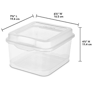 IFFANY Plastic FlipTop Hinged Storage Box Container w/Latching Lid (12 Pack)