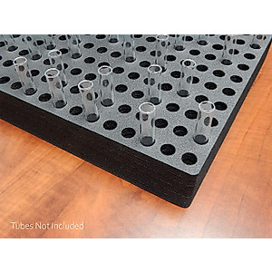 Polar Whale Test Tube Radioimmunoassay Rack Black Foam Storage Rack Organizer Stand Transport Holds 216 Tubes Fits up to 13mm Diameter